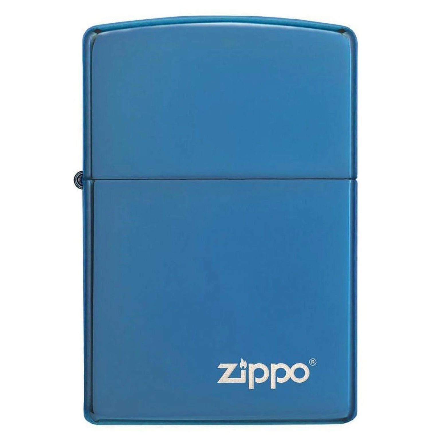 Zippo Logo High Polish Blue Pocket Lighter